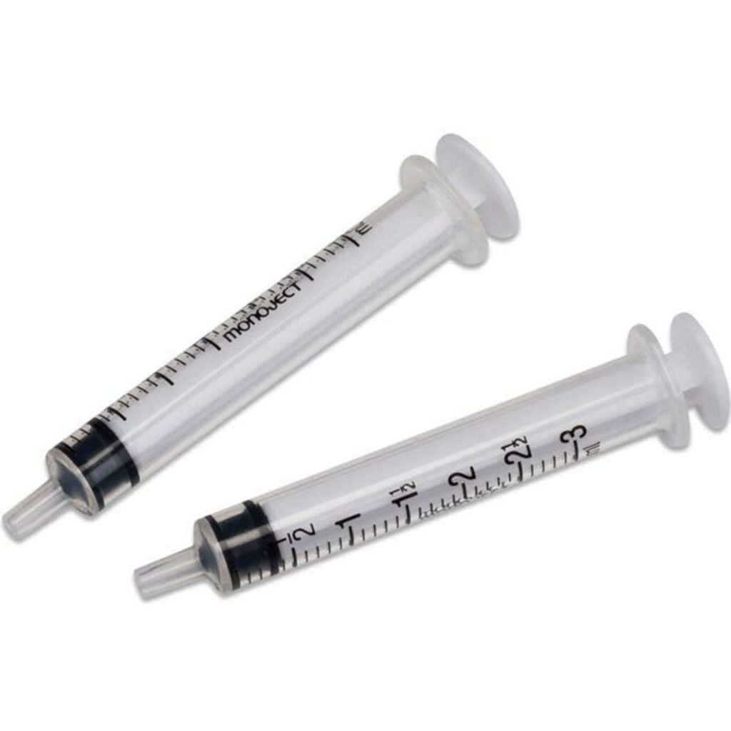 1cc Disposable Syringe w/ Rubber Stopper, Sterile, 100/box